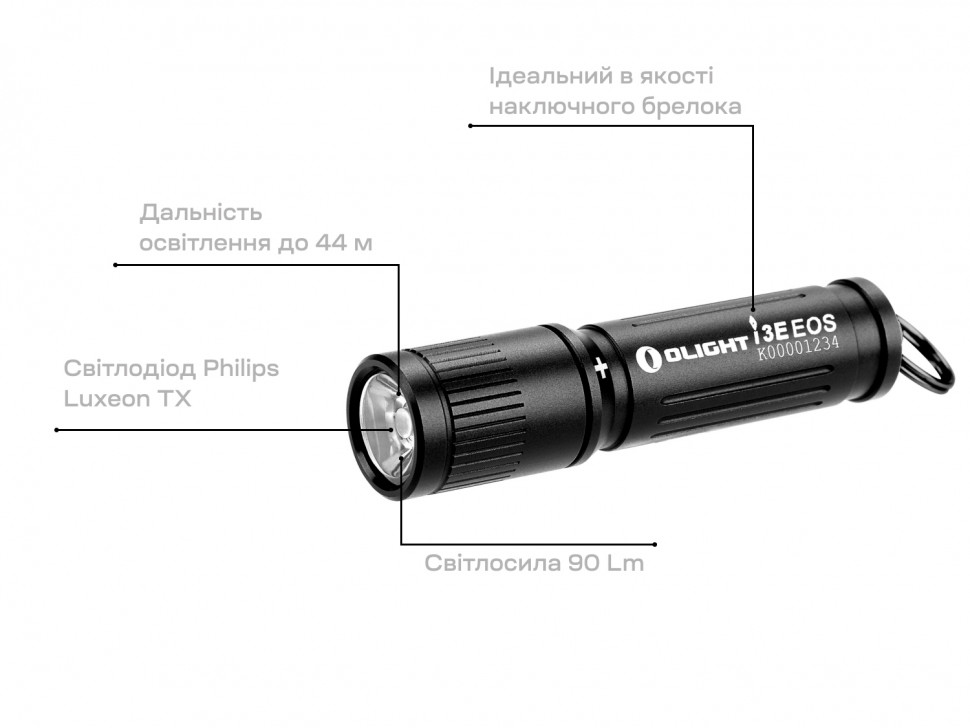 ᐈ Фонарь Olight I3E-EOS Black (23704408) - купить в Украине | OLIGHT.UA