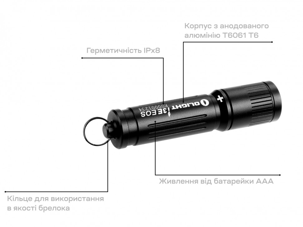 ᐈ Фонарь Olight I3E-EOS Black (23704408) - купить в Украине | OLIGHT.UA